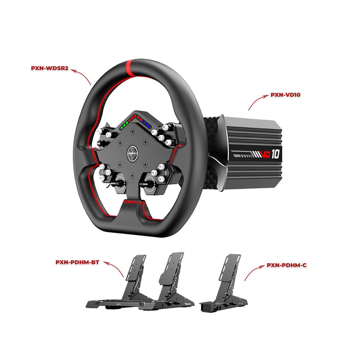 Kit Simulador de Corrida PXN Direct Drive VD10 10Nm +Volante WDS R2 ...