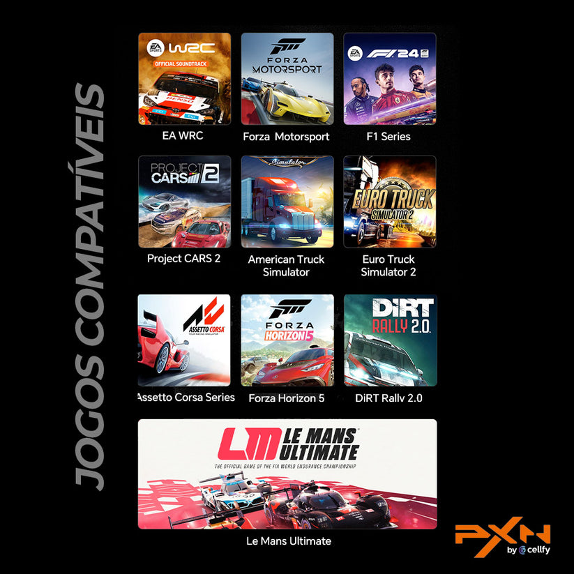 Kit Simulador de Corrida Gamer PXN VD6 Base Torque 6Nm + Volante W DS ...