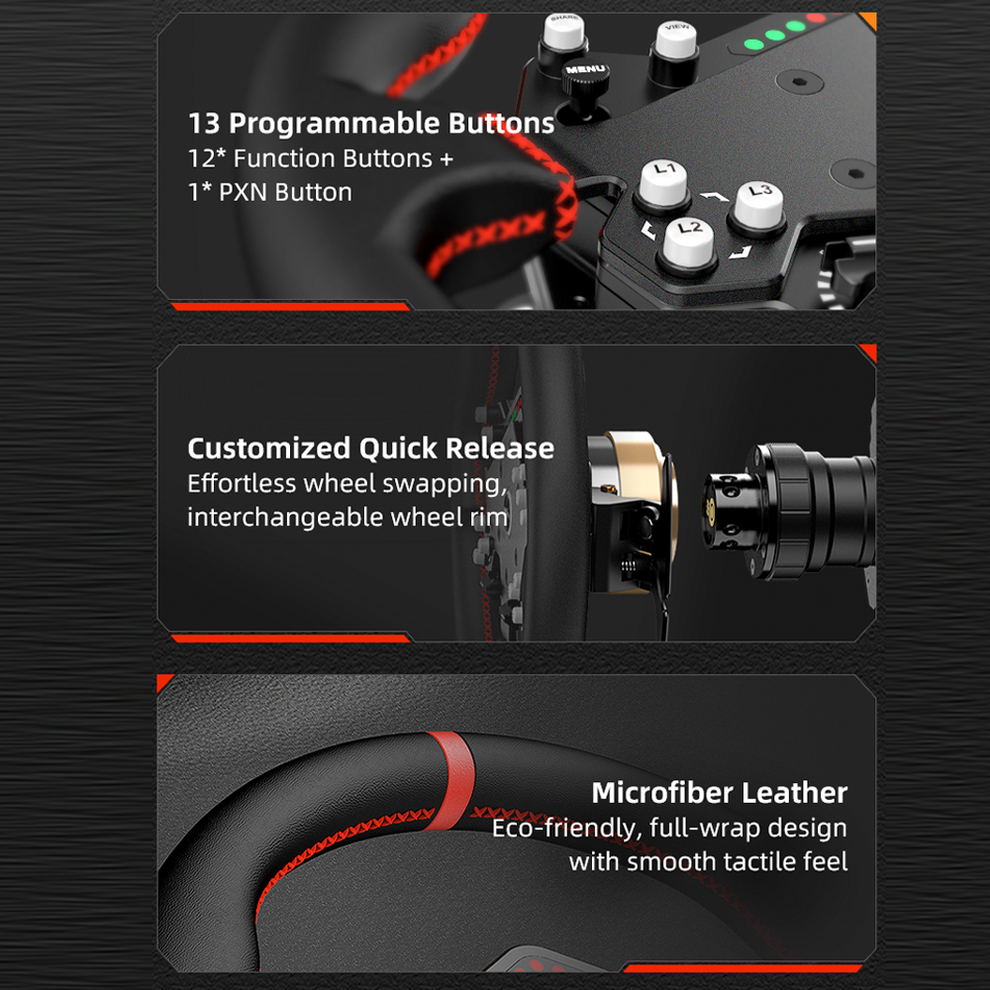 Kit Simulador de Corrida Gamer PXN VD6 Base Torque 6Nm + Volante W DS ...